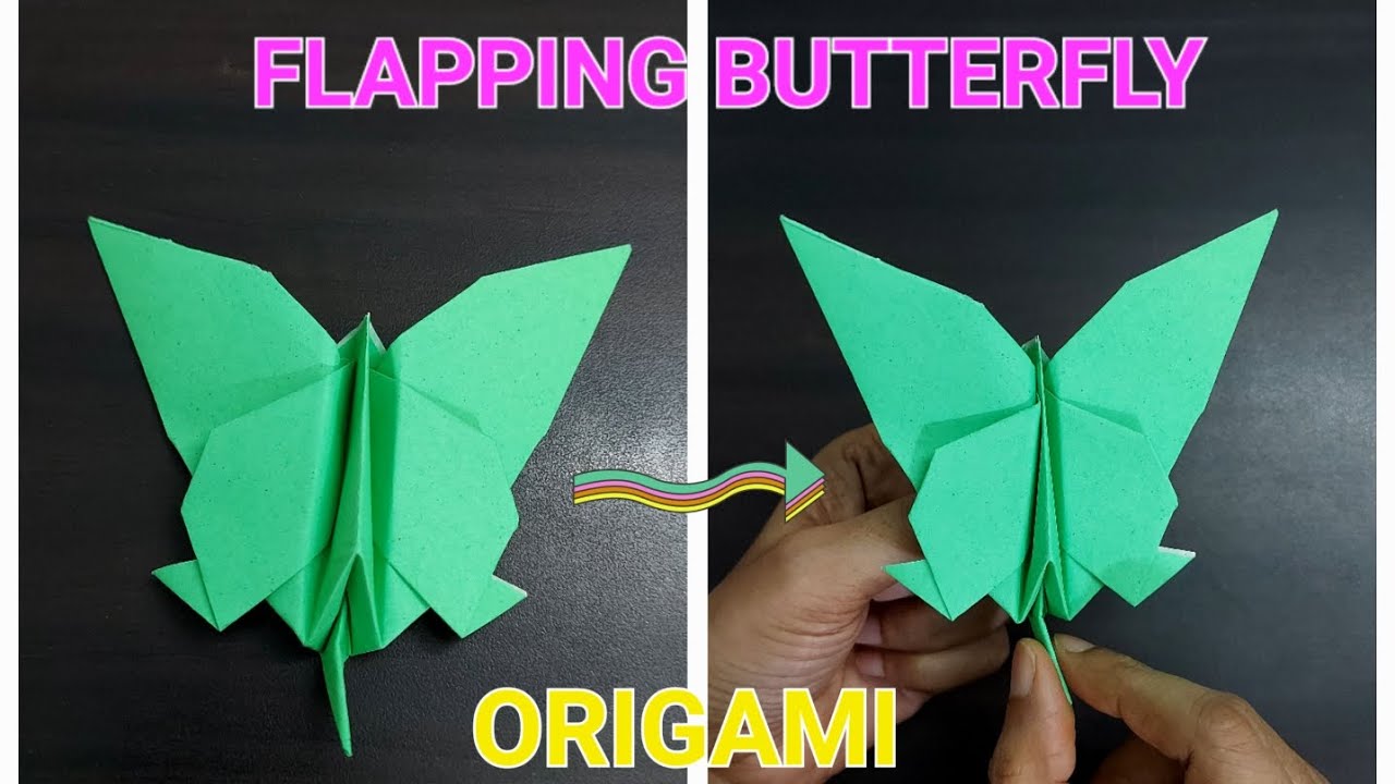 HOW TO MAKE ORIGAMI FLAPPING BUTTERFLY - YouTube