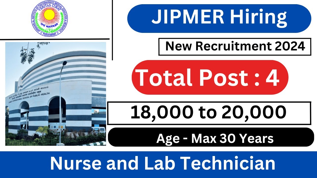 Jipmer Hiring 2024 | New Recruitment 2024 - YouTube
