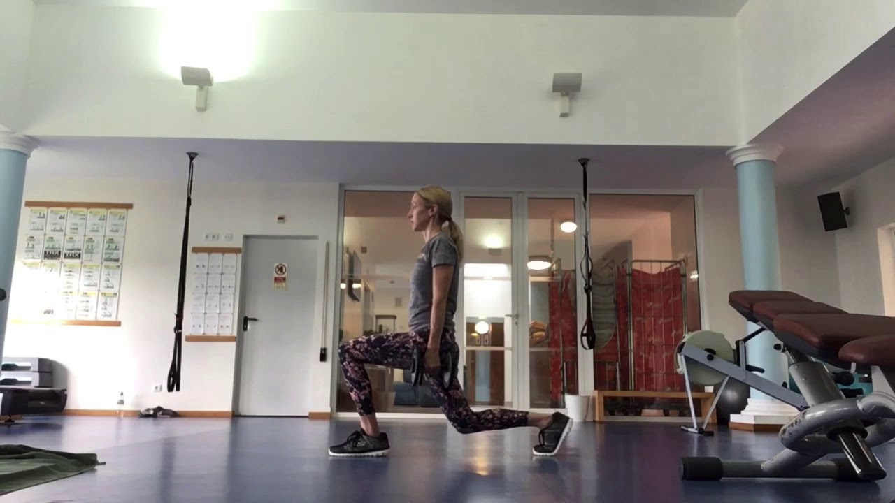 Static lunges with dumbbells intermediate to advanced leg exercise ...
