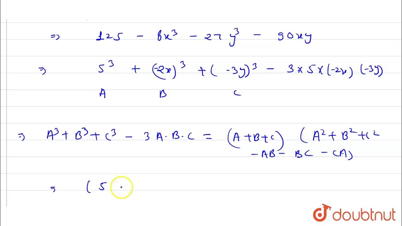 Facorise: `125-8x^3-27y^3-90xy` - YouTube