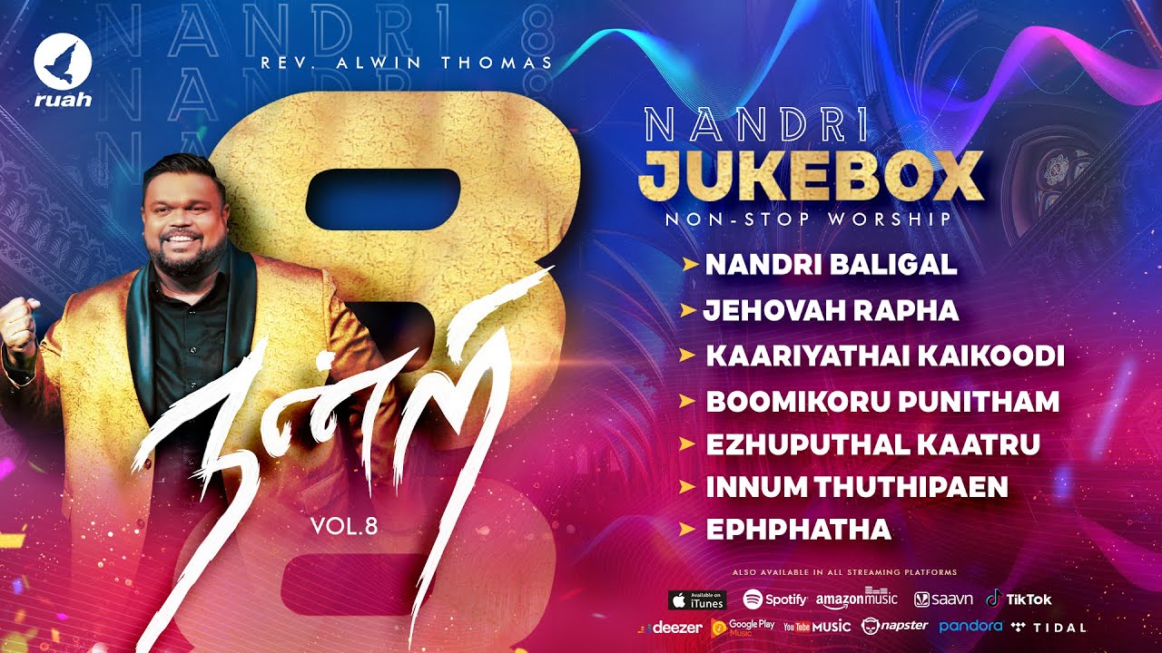 Nandri 8 Jukebox - Nonstop worship - Rev. Alwin Thomas Songs #nandri8 # ...