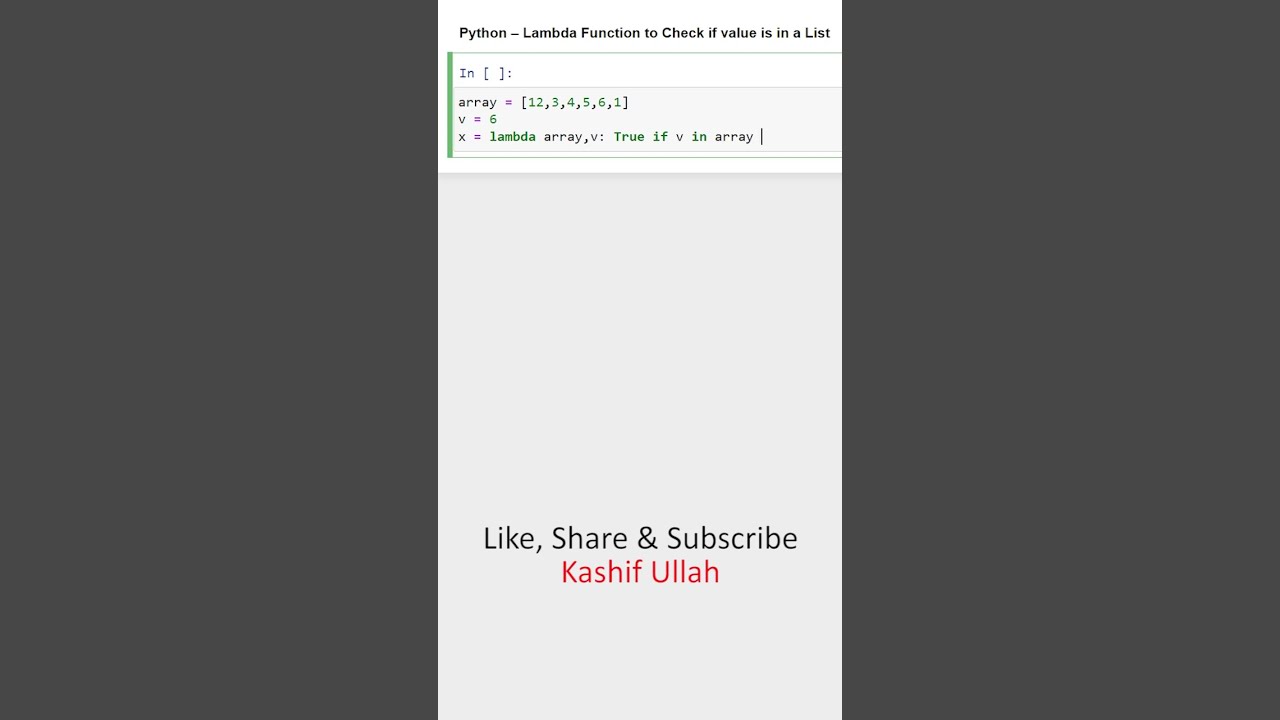 Python Program Lambda Function To Check If Value Is In A List YouTube Python Program Lambda Function To Check If Value Is In A List YouTube