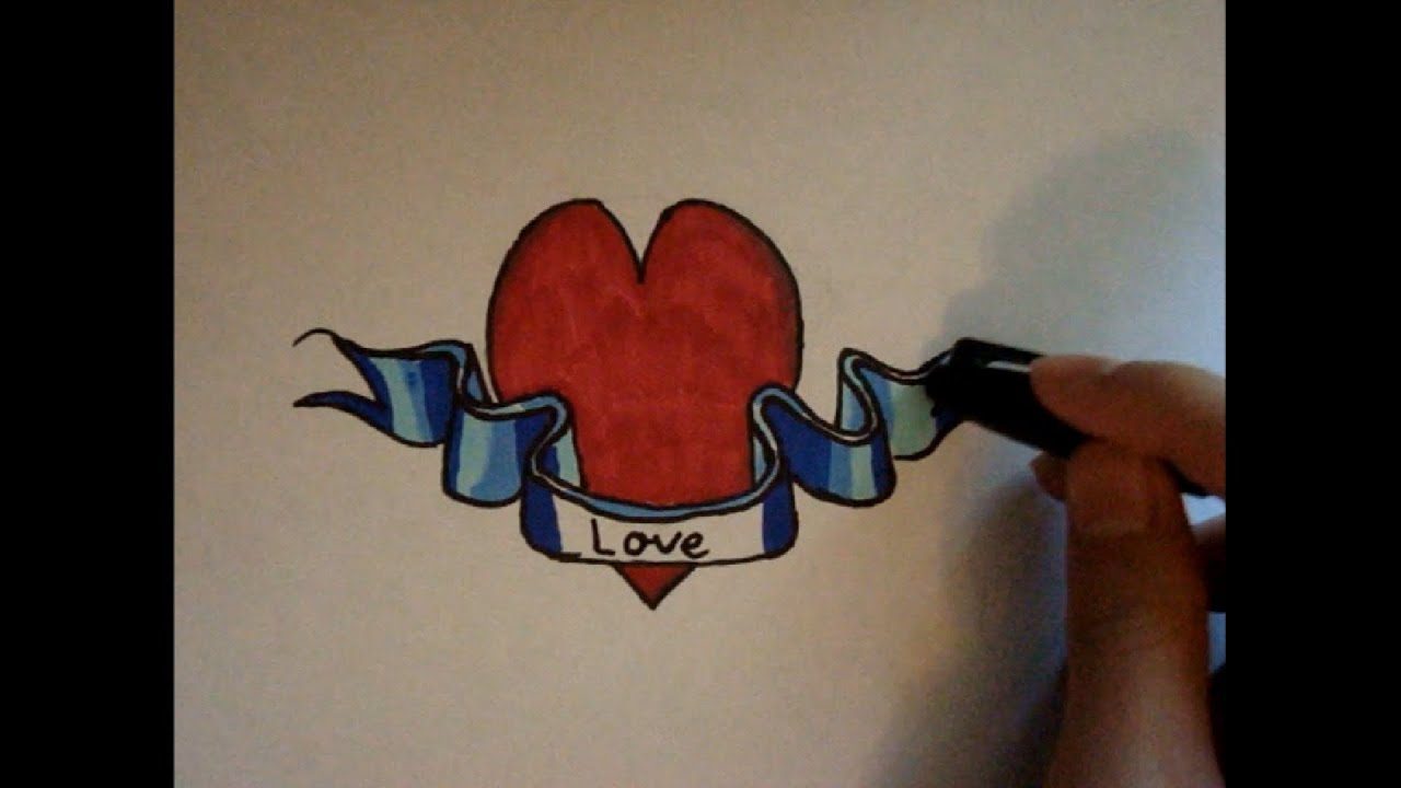 How to Draw a Fantasy Heart|A Missing Heart|With A Ribbon|Step By Step ...