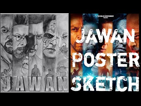 JAWAN Poster Sketch Timelapse | Full Timelapse Video | SRK | Atlee ...