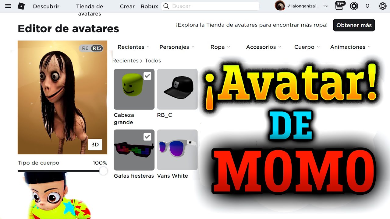 ¿Como tener Avatar de MOMO en ROBLOX GRATIS?😱 2021-2022 💀MOMO💀 - YouTube