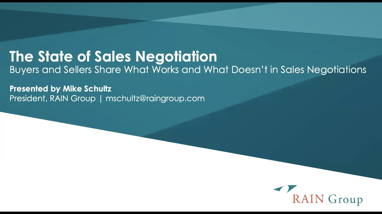 Webinar: The State of Sales Negotiation - YouTube