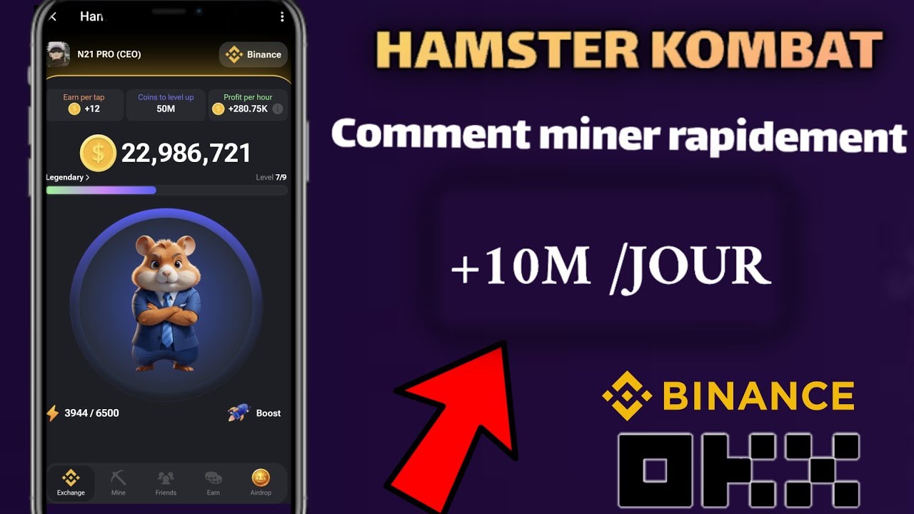 HAMSTER KOMBAT : Comment miner 10 Millions en 24h (10M=100$) - YouTube