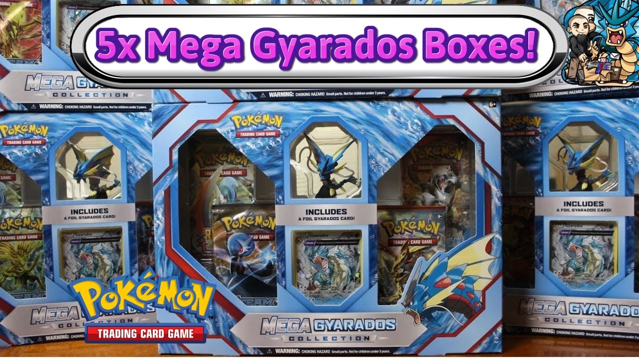 Opening 5x Mega Gyarados Collection Boxes! Pokemon TCG unboxing - YouTube