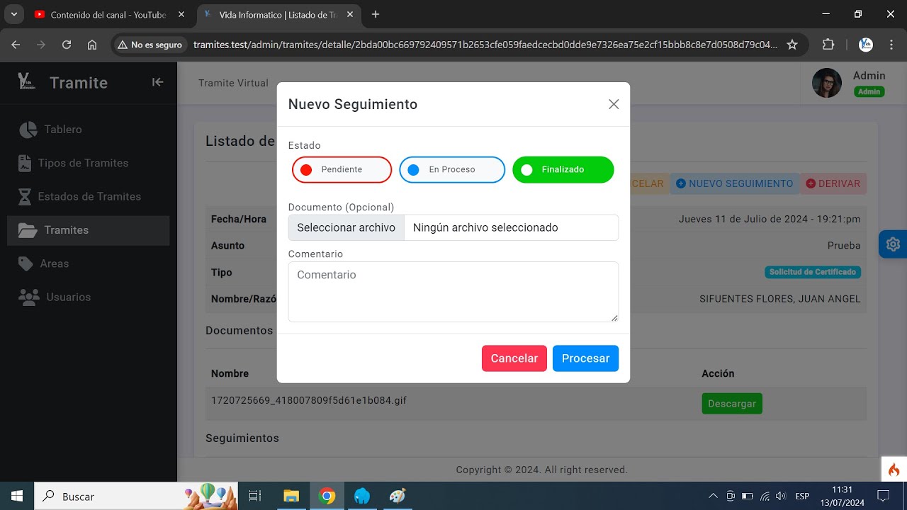 Sistema de Tramite Documentario Virtual PHP8 (Codeigniter 4) y MySQL - YouTube