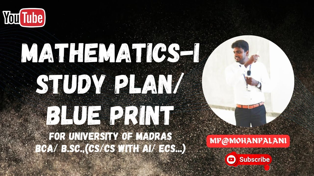 Mathematics-I Study plan/ Blue Print for University of Madras - YouTube