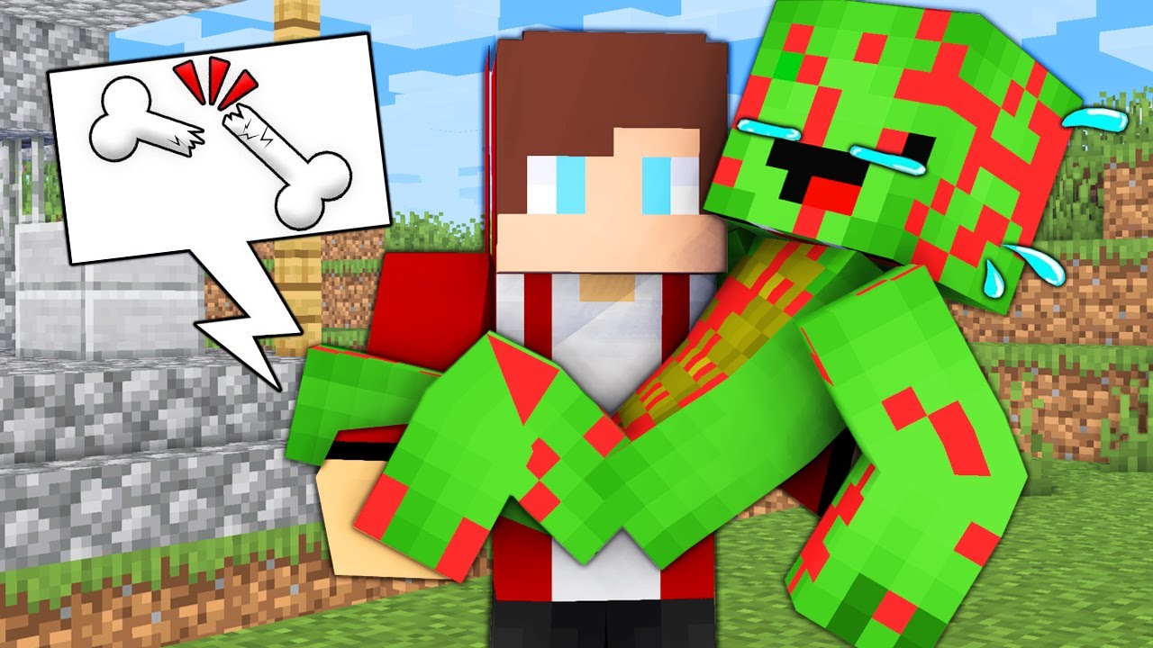 JJ Helps a Sick Mikey Hurt at Work in Minecraft - Maizen Challenge ...