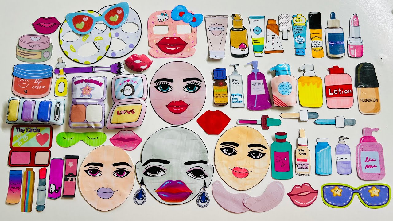 ️Paper Diy ️ Roblox Baddies Skincare + Makeup Challenge 👄 ASMR 💅 Paper ...