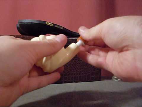 SMS Meerschaum Bear Head Pipe Hand Carved in Turkey