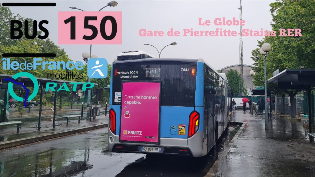 Bus 150 Ratp man lion s'city 18 GNV Le Trajet Entre Le Globe ️Gare de ...