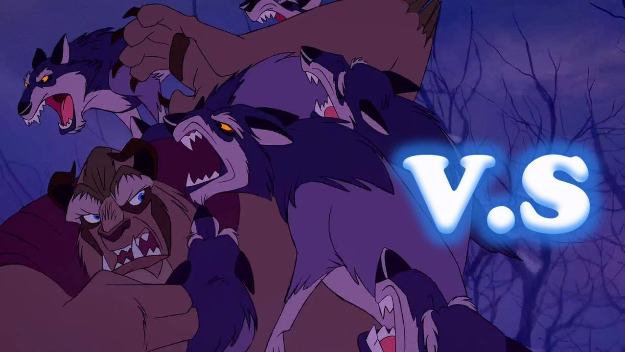Batalla Disney "Bestia vs Lobos" La Bella Y La Bestia - YouTube