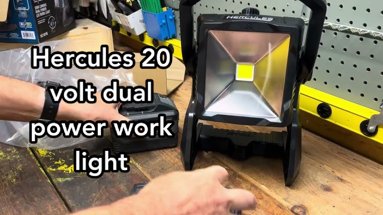 Hercules 20 volt dual power work light - Unboxing - YouTube