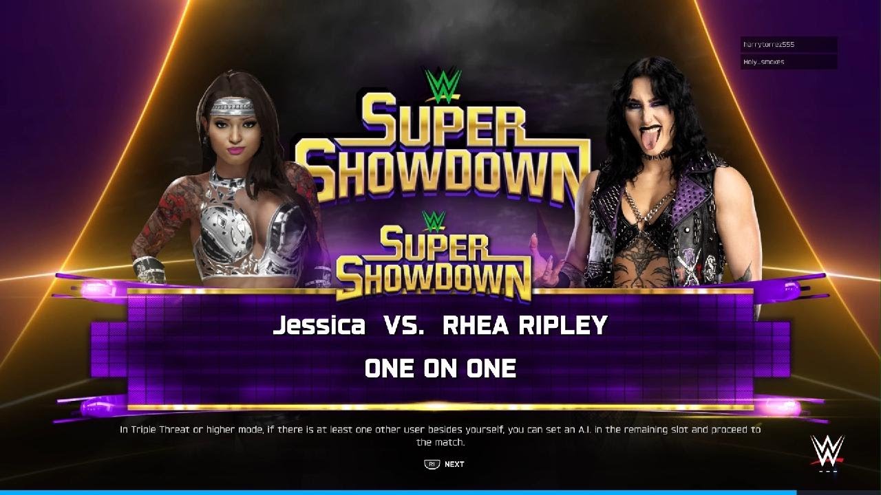 WWE 2K25 Jesmerizing Jessica vs Rhea Ripley - YouTube