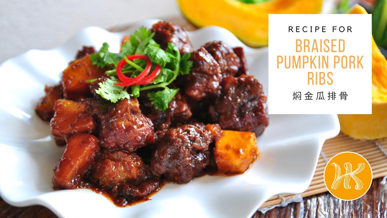 Braised Pork Ribs With Pumpkin Recipe 金瓜焖排骨食谱 | Huang Kitchen - YouTube