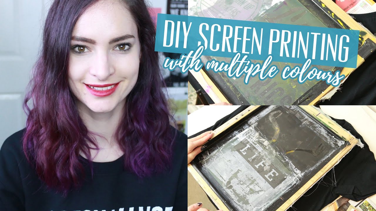 DIY screen printing multi-colour designs | CharliMarieTV - YouTube
