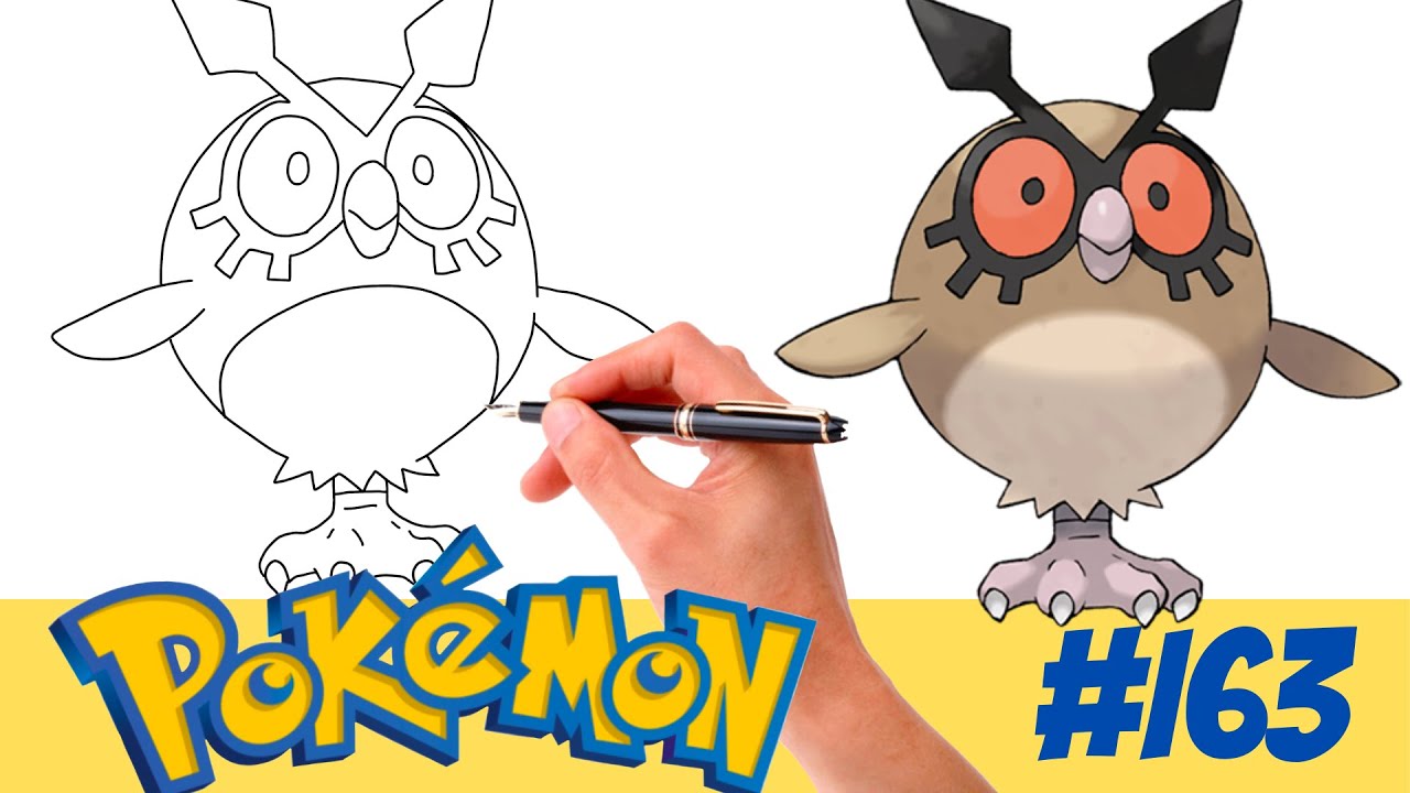 Cómo dibujar HOOTHOOT POKEMON #163 | FÁCIL | Generación 2 - YouTube