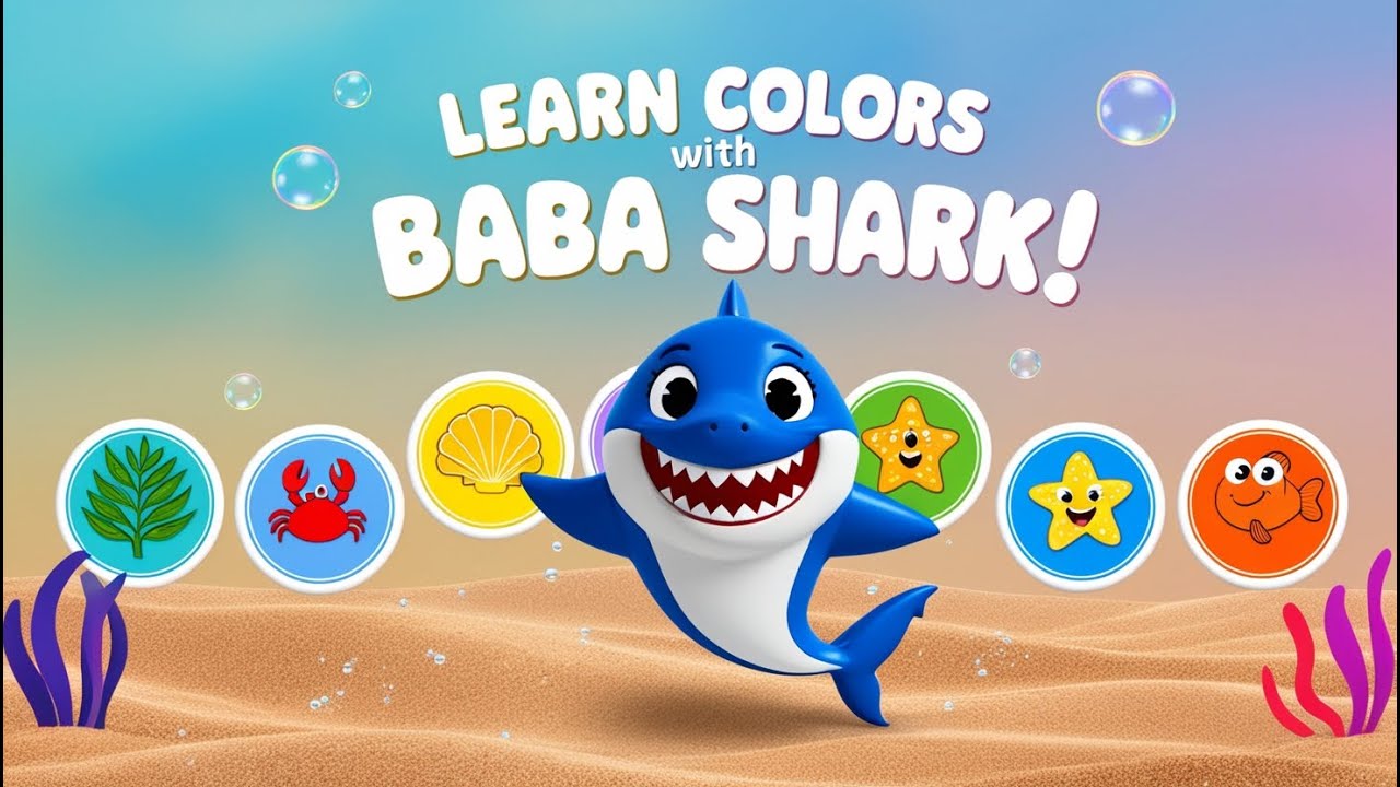 Learn Colors with Baba Shark! 🌈🐟 Fun Educational Kids Video - YouTube