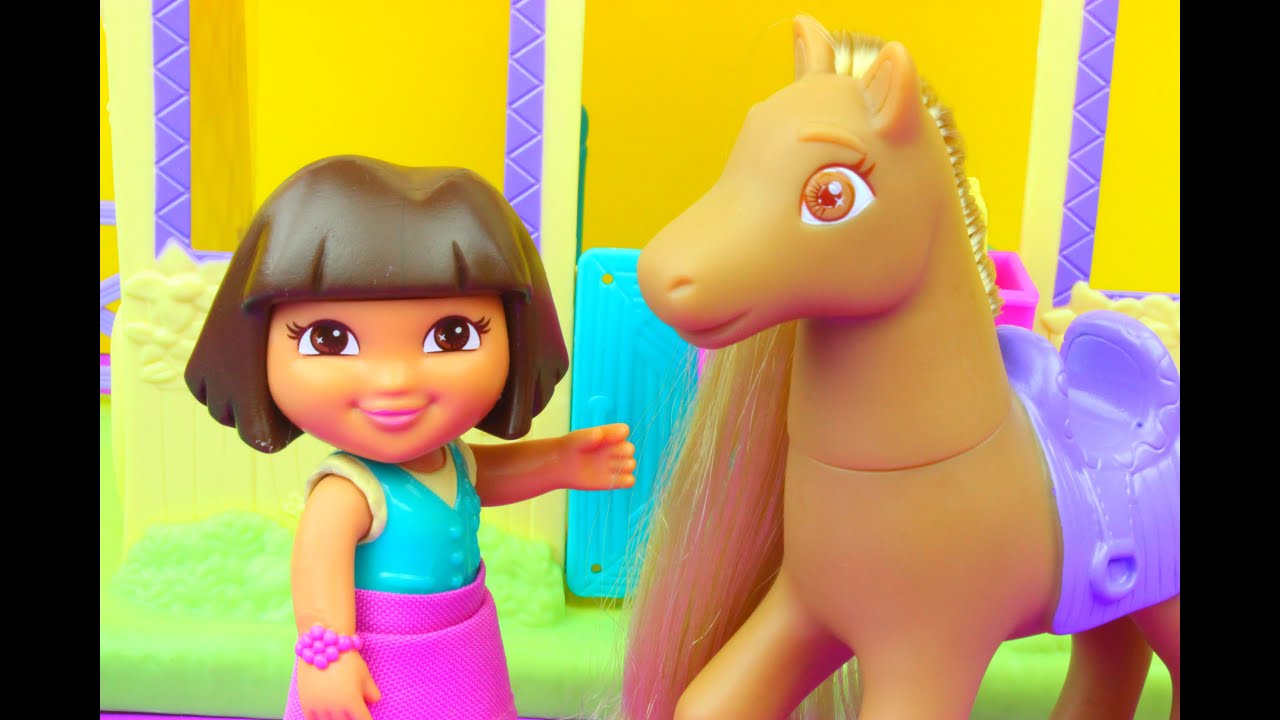 Playing with Dora and her Pony - YouTube