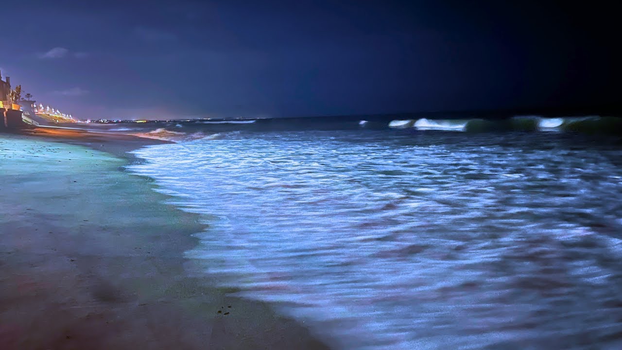 Most Calming Beach at Midnight 4k - Nature Sounds for Study, Sleep and ...