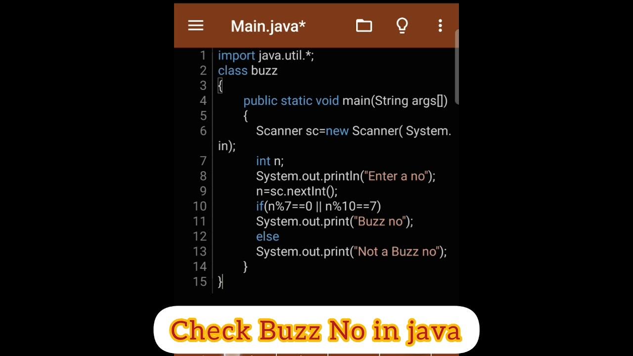Check buzz no in java - YouTube