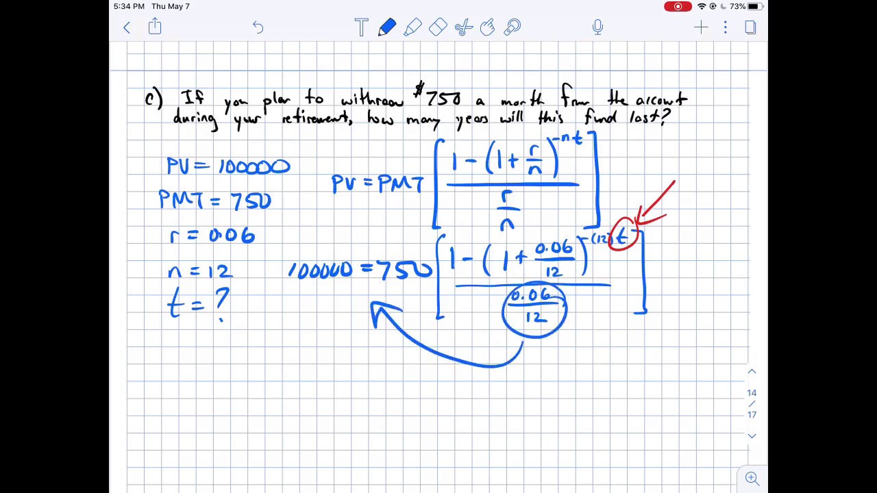 Geometric Series & Annuities: Payout Annuity Example - YouTube
