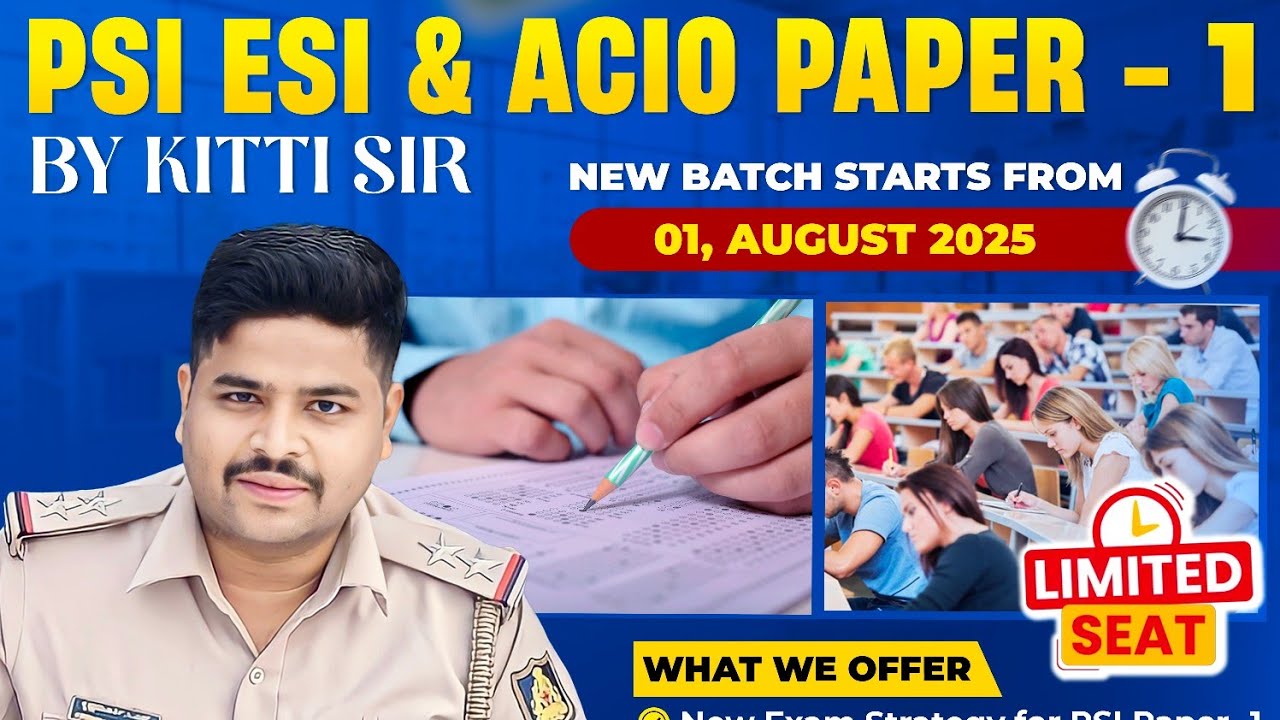PAPER -1 Free Class for PSI Mission X 👮 Series Aspirants|Score 45+|Join ...