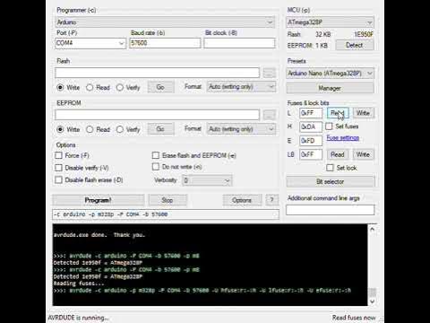 use AVRDUDESS to detect Arduino Nano - YouTube