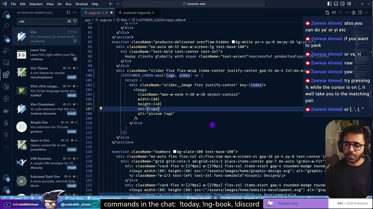 VSCode VIM, NextJS, React, TailwindCSS | Building a portfolio site - YouTube