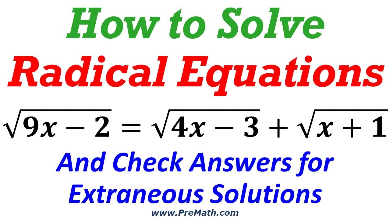 How To Solve Radical Equations That Have Three Radicals Step by Step