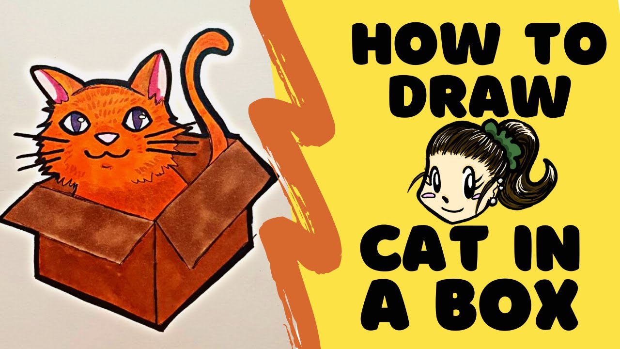 HOW TO DRAW - Cat in a Box (Easy!) - YouTube