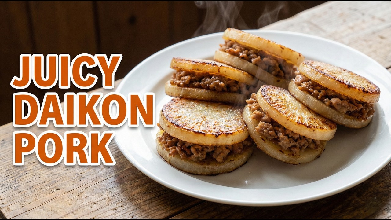 【Just Pan-Fry】Daikon Sandwich with Juicy Ground Pork | Easy & Budget ...