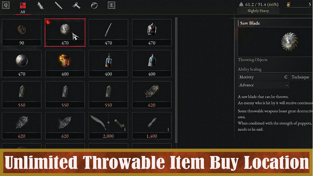 Lies of P Unlimited Throwable Item Buy Location (Throwing Cell ...