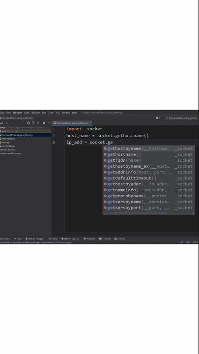 Find Pc Ip Address Using Python Shorts Codingbrain Python Tricks Python3 Pythonprogramming 