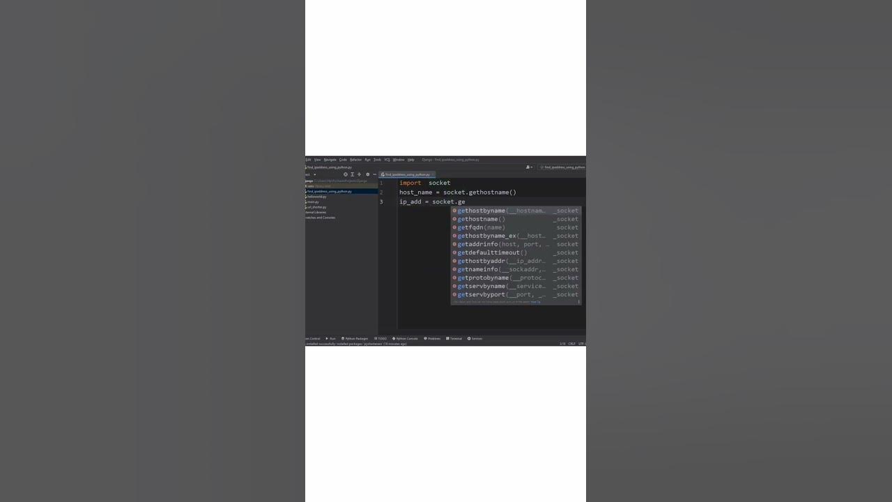 Find Pc Ip Address Using Python Shorts Codingbrain Python Tricks Python3 Pythonprogramming