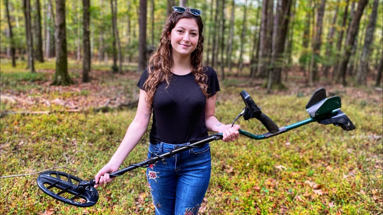 Metal Detecting With My Girlfriend For Treasure In The Woods! (Live ...