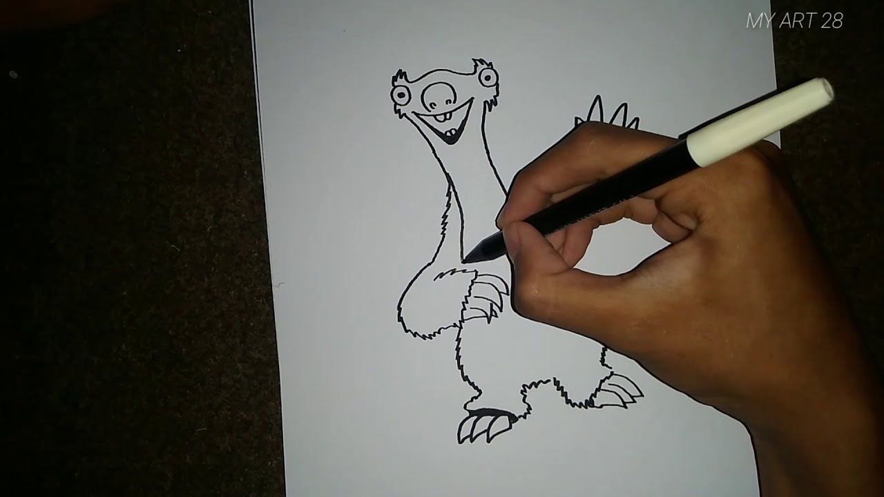 Drawing Sid ... Ice Age ! - YouTube