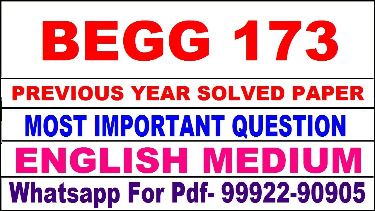 begg 173 previous year solve paper | begg 173 important questions ...
