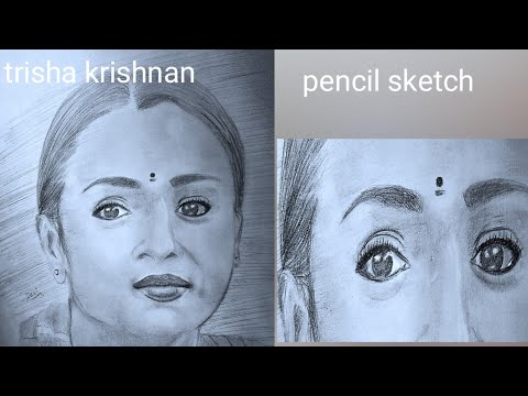 How to draw Trisha krishna pencil drawing | easy way to draw |fast ...