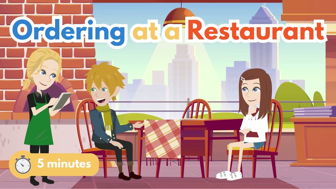 5-Minute English Conversation Practice: Ordering at a Restaurant - YouTube