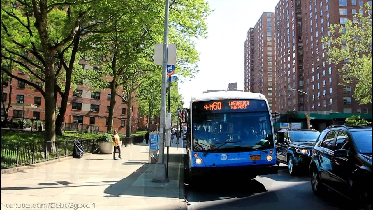 NYCTA Bus: M60 +Select Bus Service at W. 125th St & Amsterdam Ave - YouTube