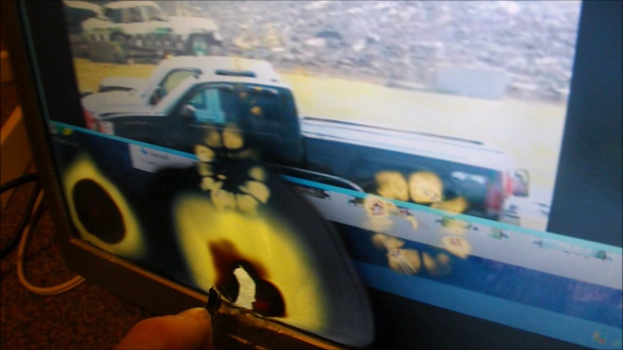 Destroying An LCD Monitor - YouTube