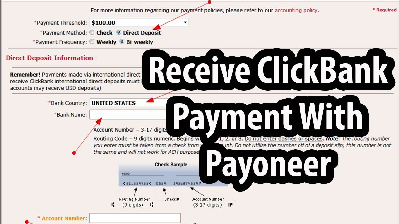How to link payoneer to clickbank || Clickbank payment method payoneer ...