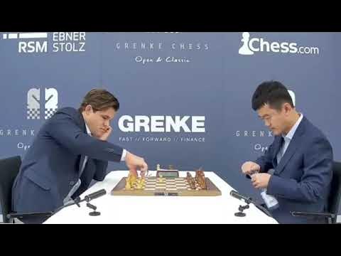 Magnus Carlsen Vs Ding liren || GRENKE Chess - YouTube
