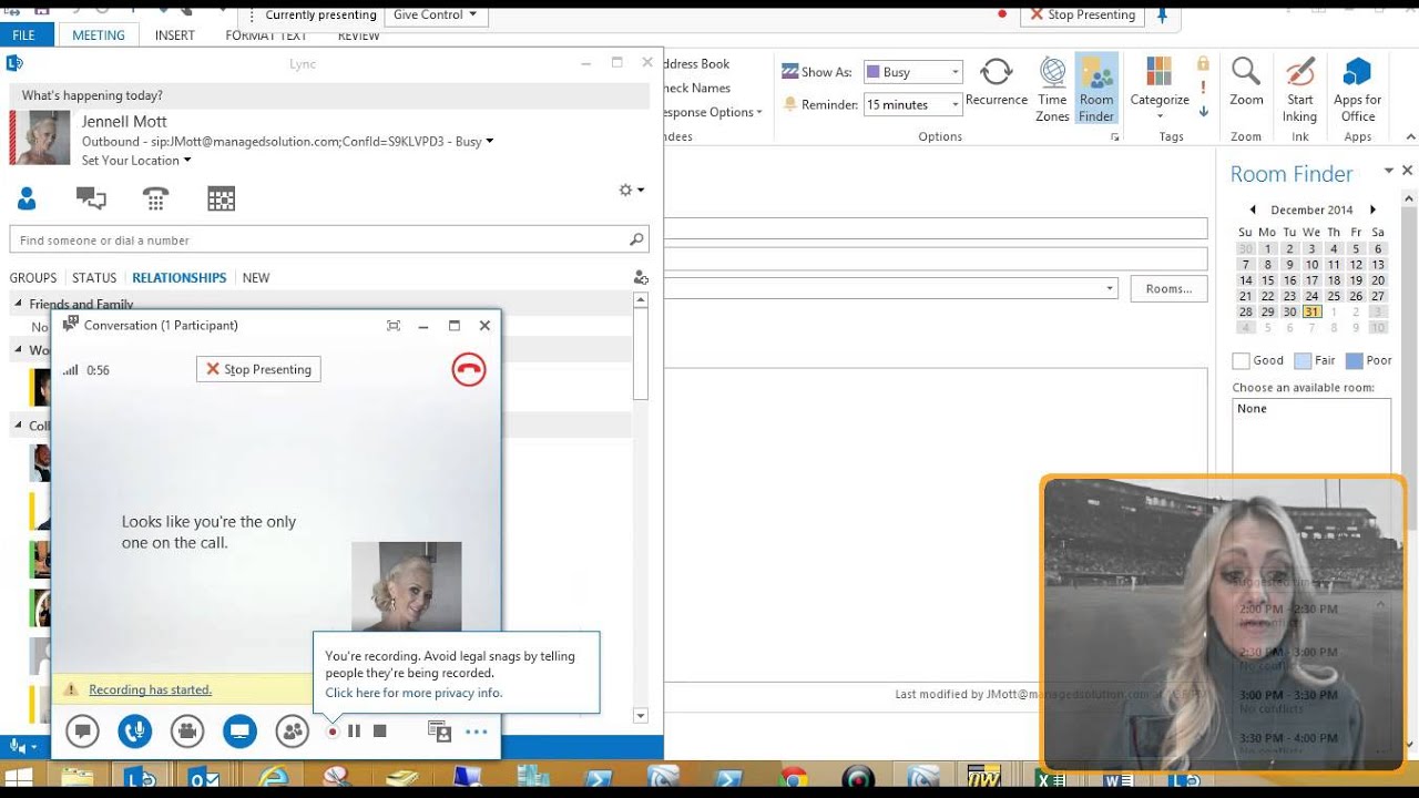 How To Record A Lync Meeting - YouTube