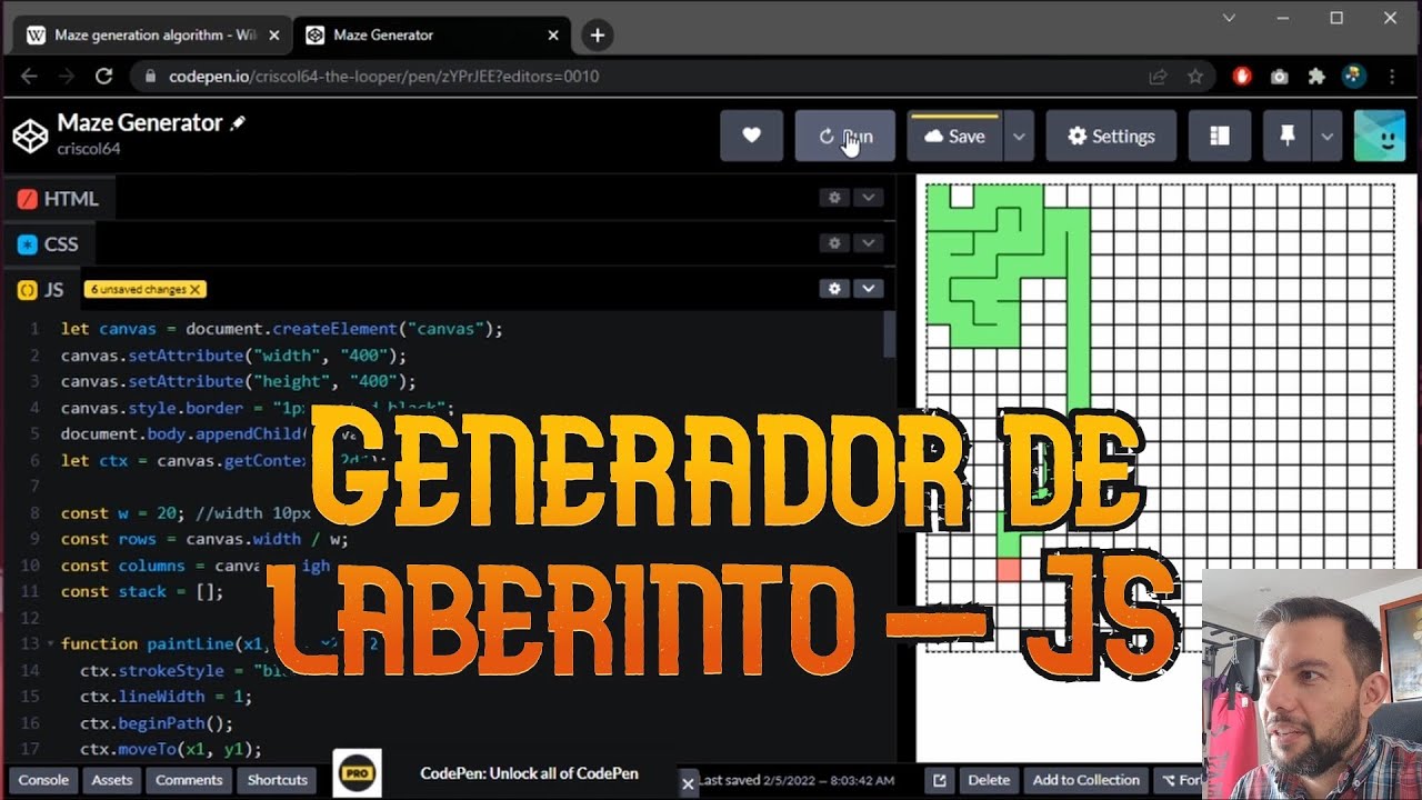 Maze Generator - JavaScript - YouTube