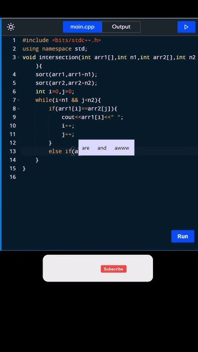 How to find Intersection of two arrays | array intersection #cpp #coding #programming #python ...